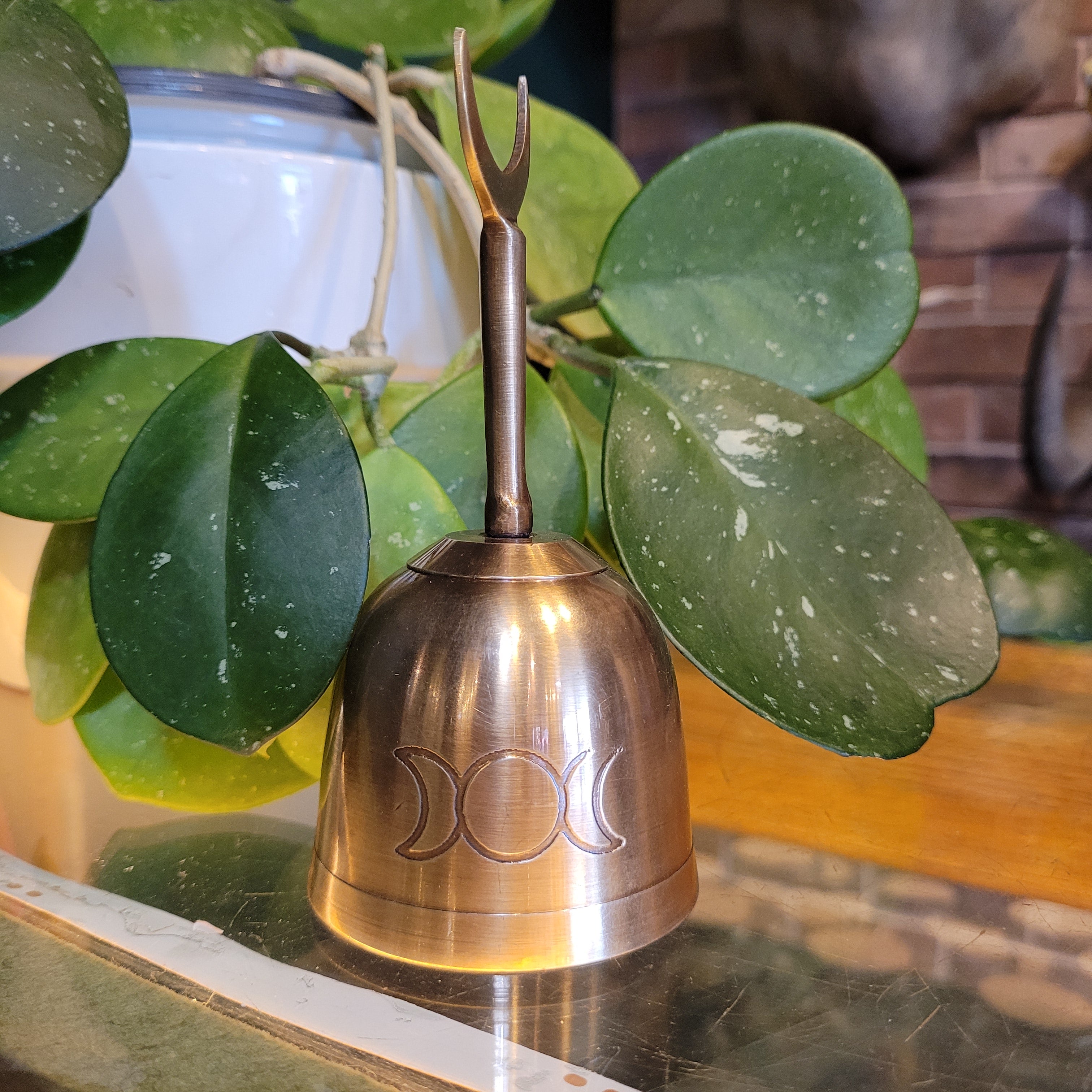 Bronze Triple Moon Altar Bell